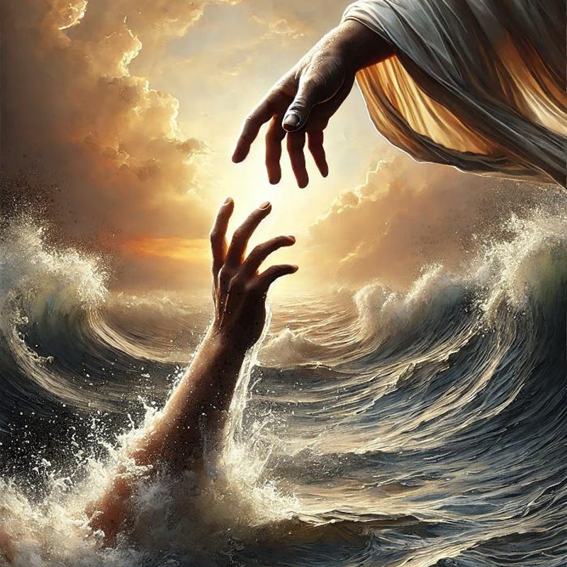 Jesus Reaching Into the Water - Etsy