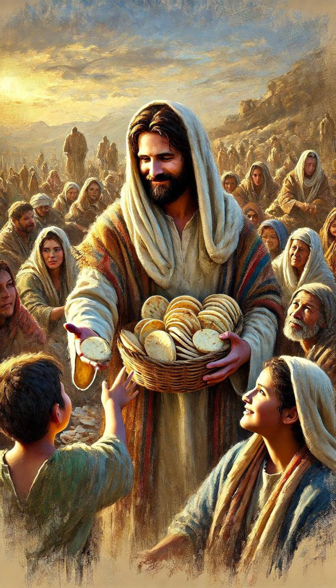 Christian Art: "5000" Printable Download Art. A Painting of Jesus ...