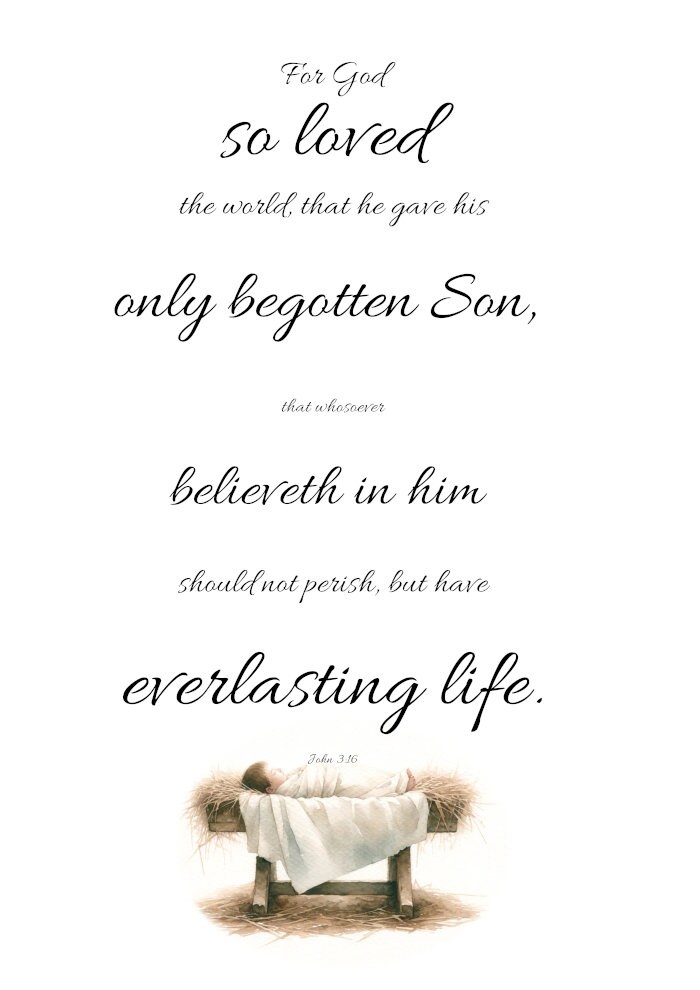 Christian Art: for God so Loved the World. Png and Jpg Printable ...
