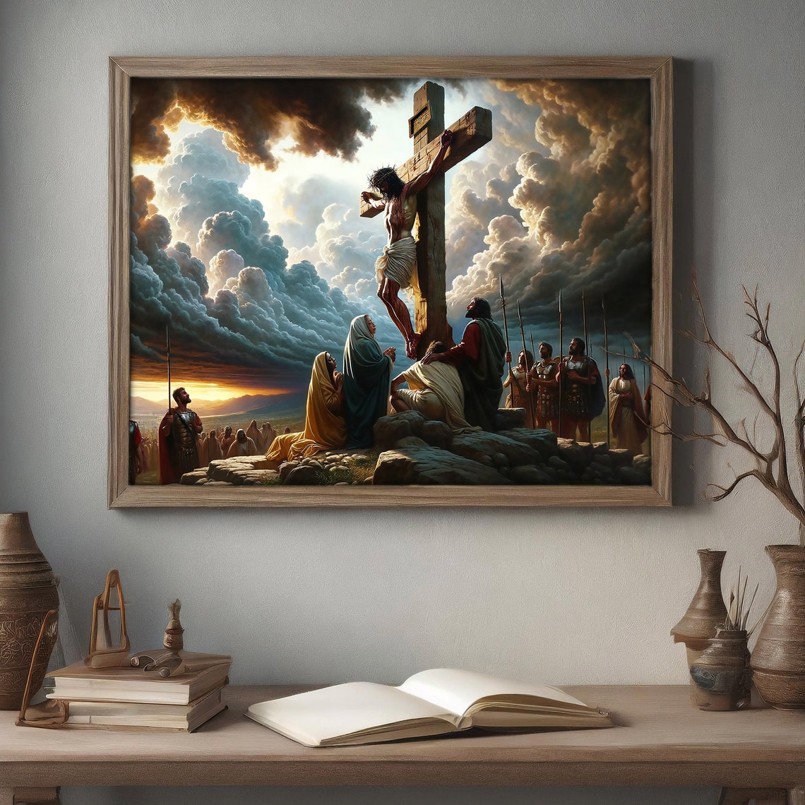 Christian Art: "crucifixion." Printable Download Art of Jesus on the Cross. 10500 × 6000 Px - Etsy