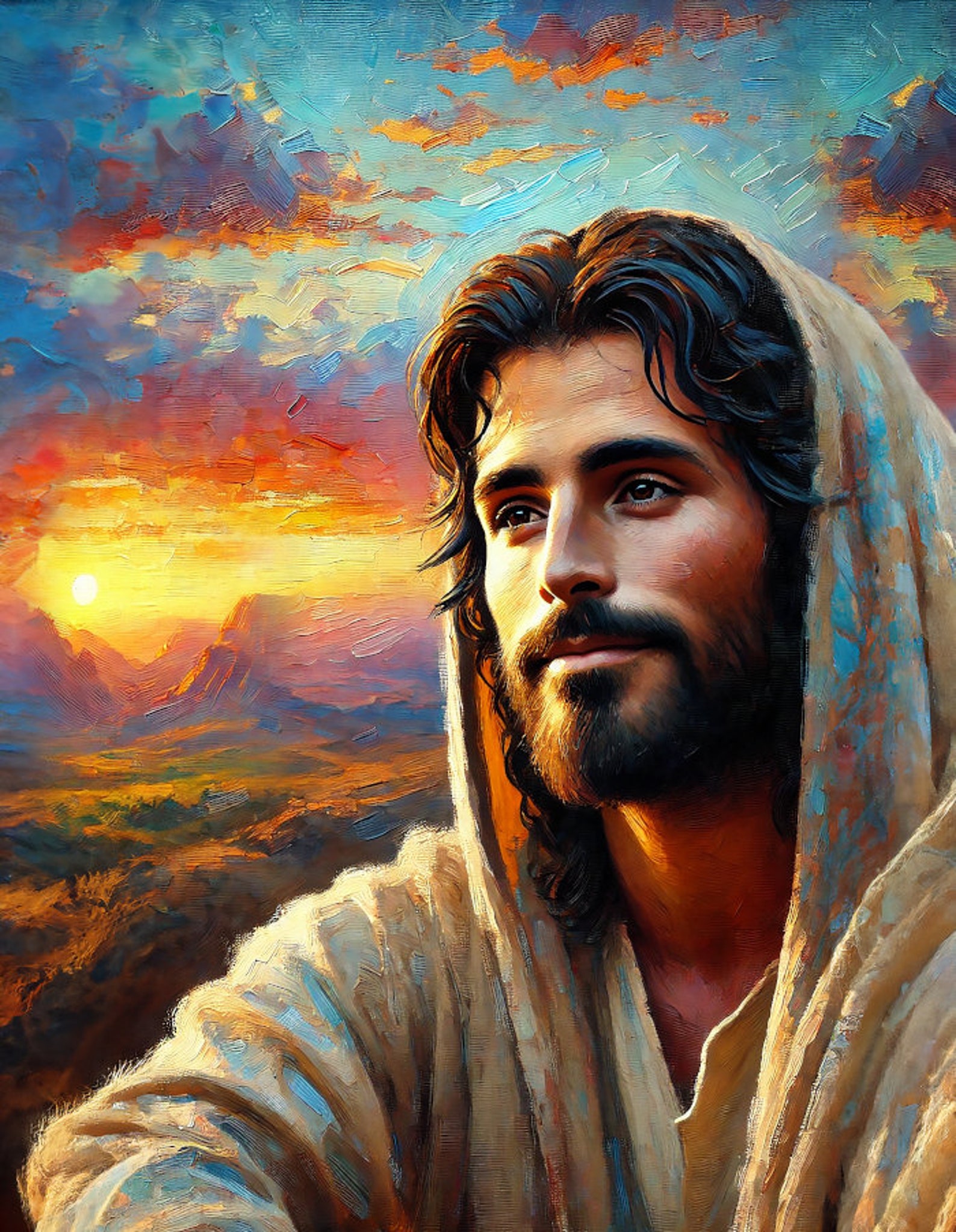 Christian Art: "contemplation." an Image of Jesus Christ in the ...