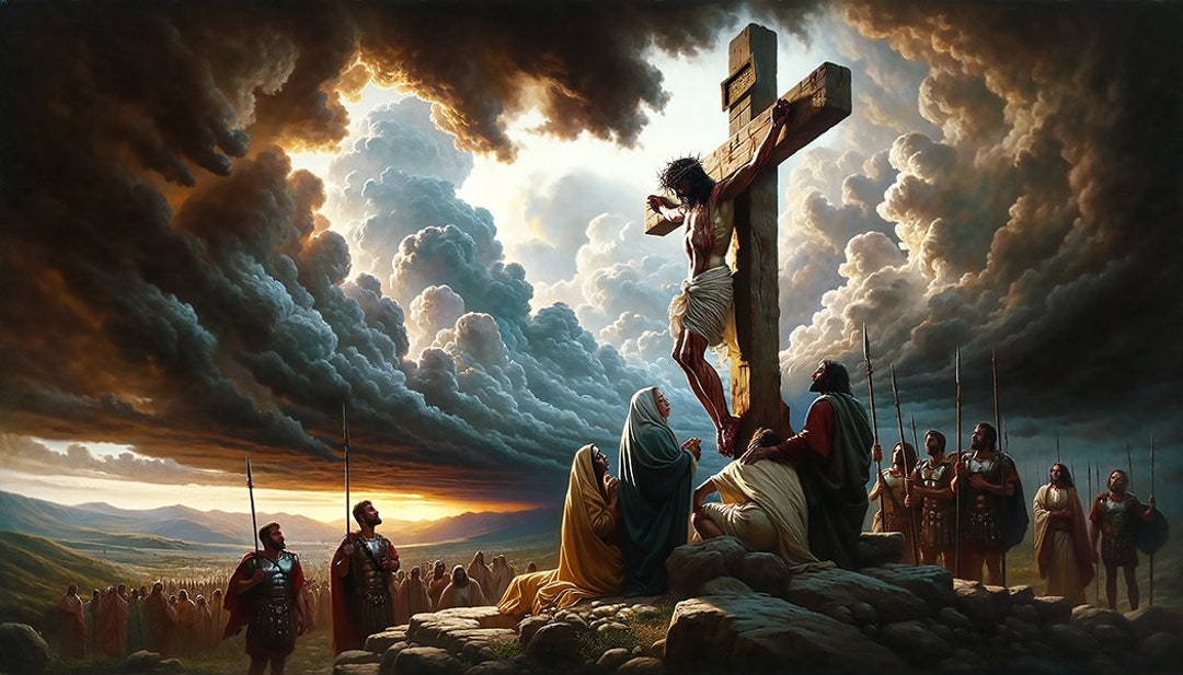 Christian Art: "crucifixion." Printable Download Art of Jesus on the Cross. 10500 × 6000 Px - Etsy