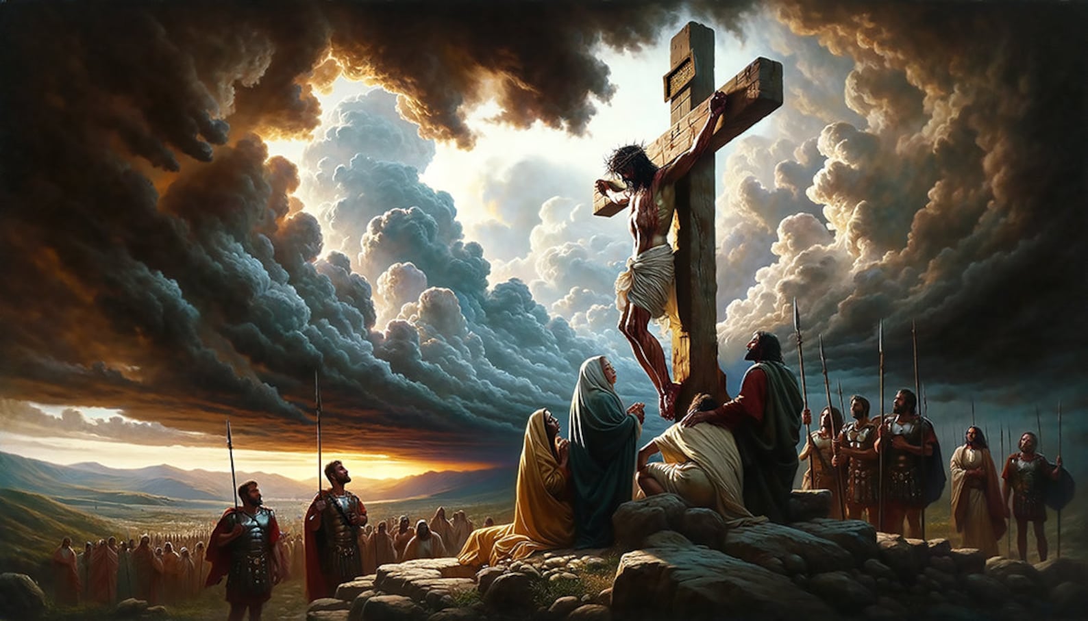 Christian Art: "crucifixion." Printable Download Art of Jesus on the Cross. 10500 × 6000 Px ...