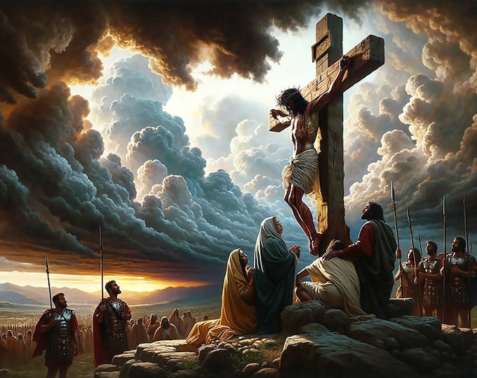 Jesus Christ on Cross, Crucifix Picture by Murillo, Church Art Decor - Etsy