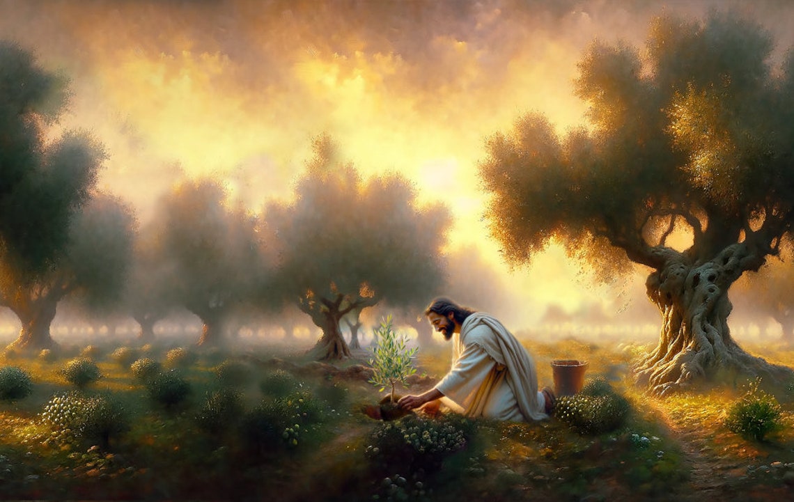 Christian Art: "planting Olive Trees." A Printable, Digital Download of ...