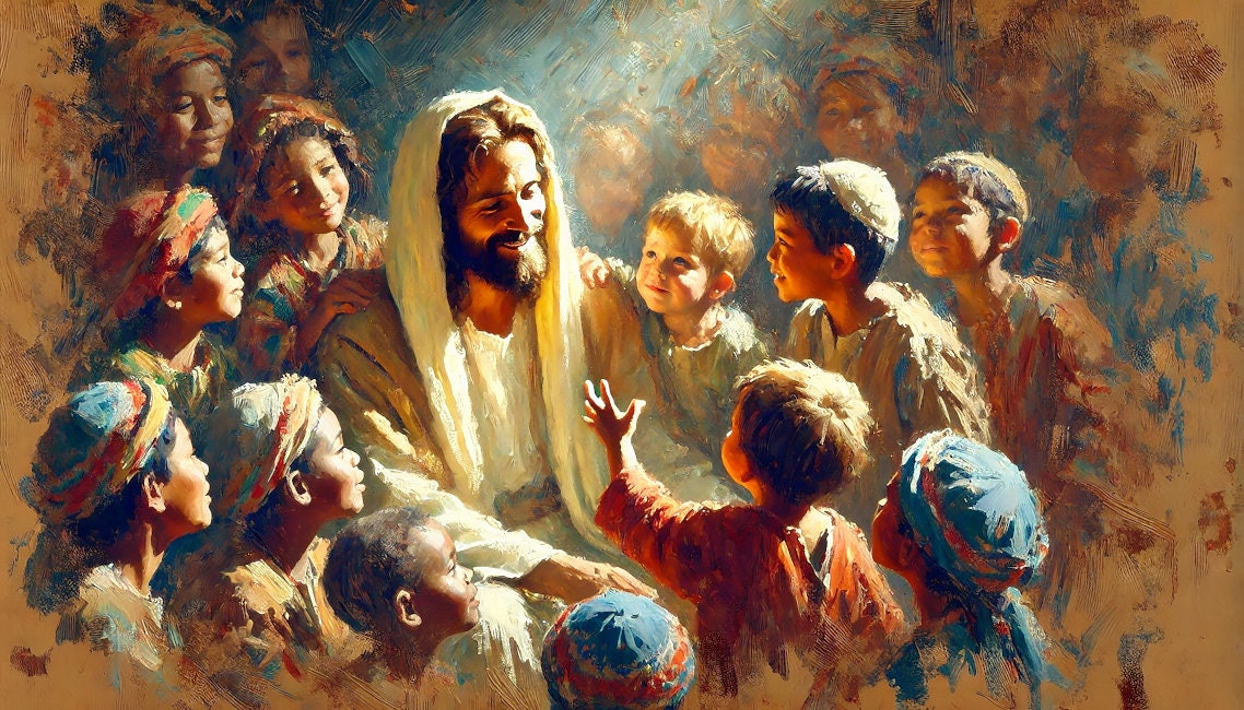 Christian Art: "jesus and the Children". Printable Download Art of ...