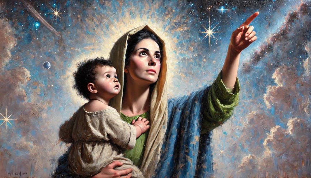 Christian Art: "your Star." Printable Download Art of Mary and Young ...