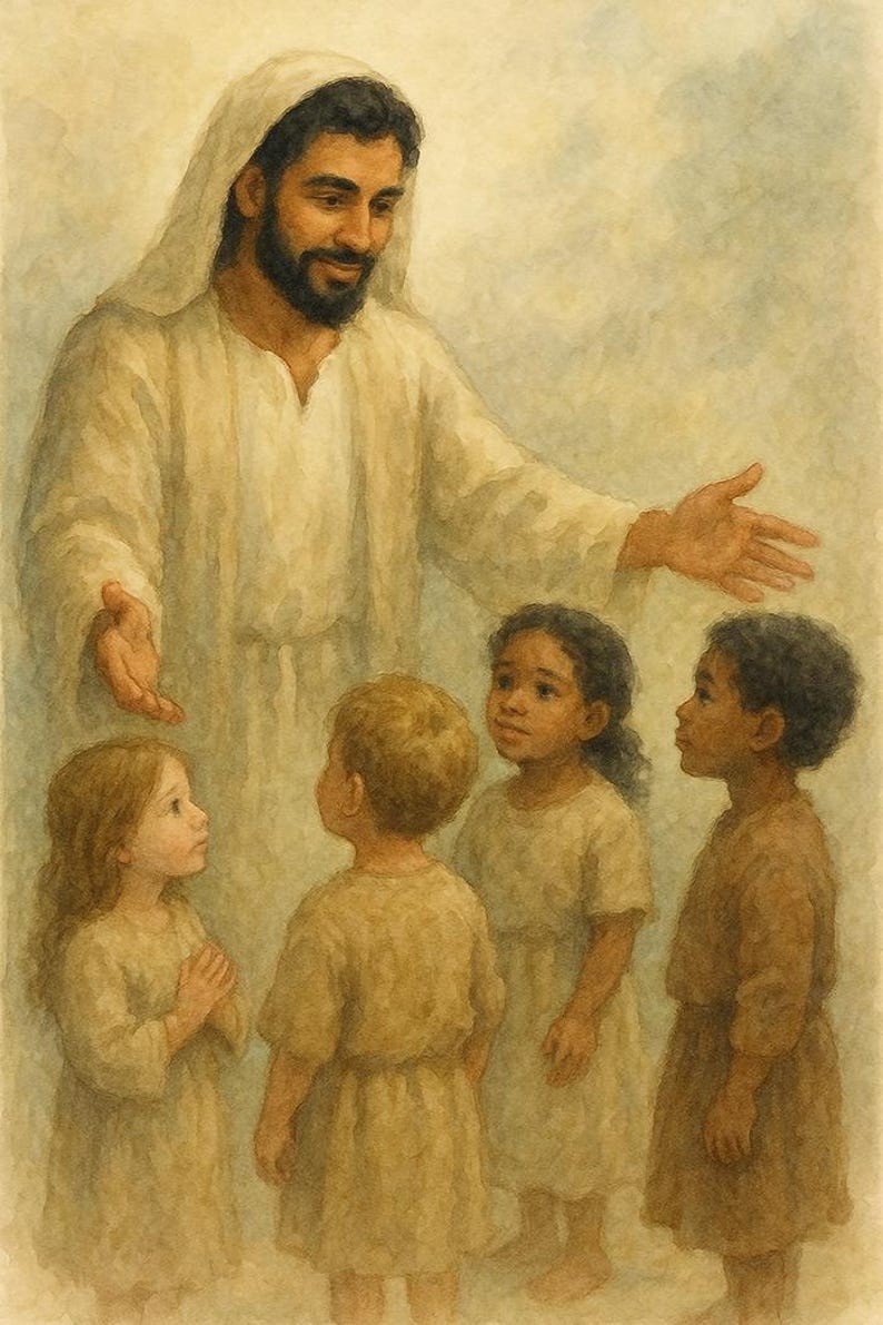 Christian Art: "jesus With the Children". Printable Download Art of ...