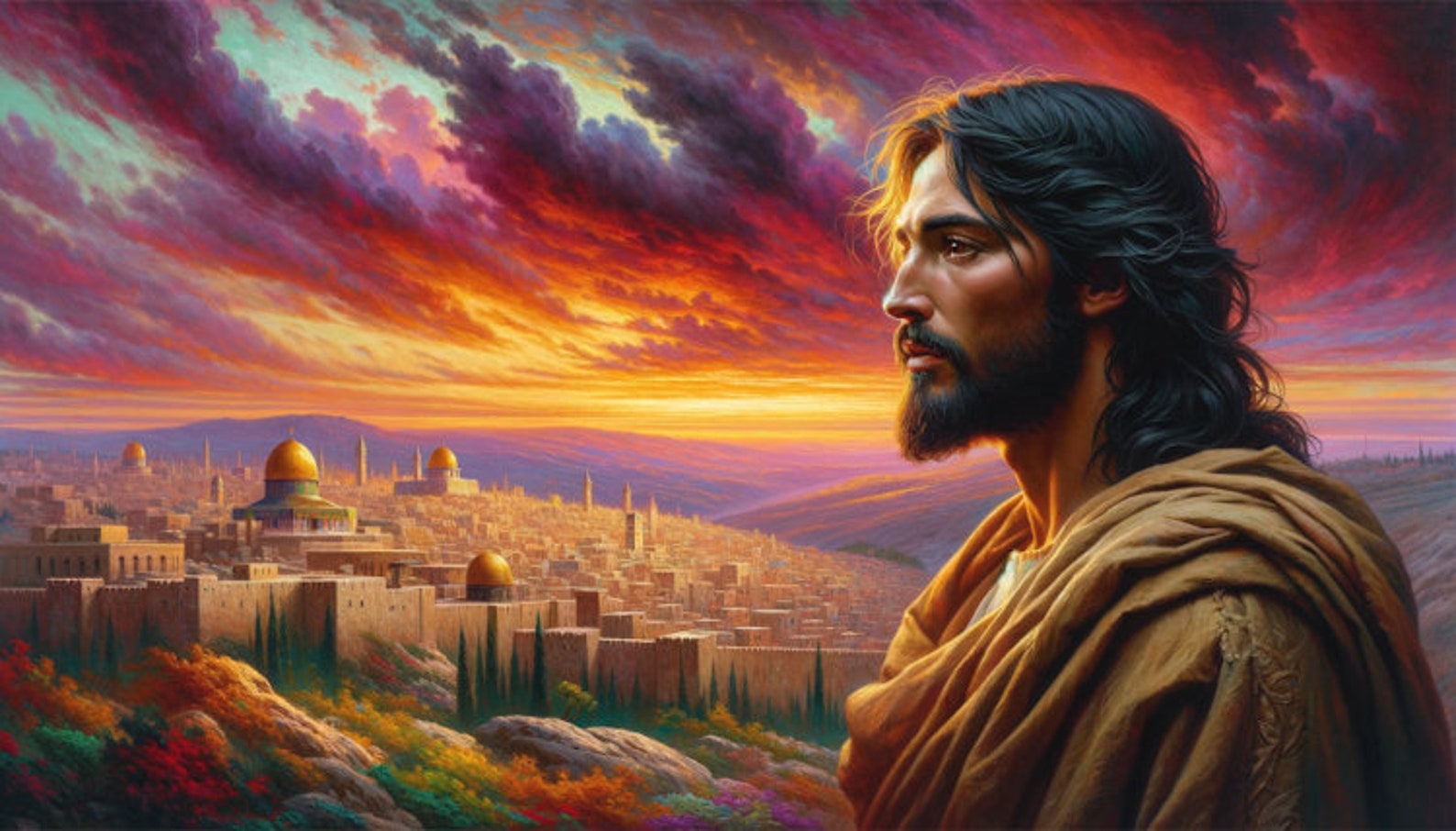 Christian Art: "jesus Overlooking Jerusalem." Printable Download Art of ...