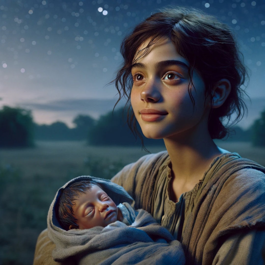 Christian Art: Mary Pondered. A Depiction of Young Mary With Newborn ...