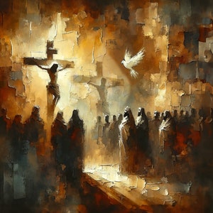 Christian Art: "golgotha." Printable Download Art of Jesus on the Cross Being Crucified. 10500 × ...