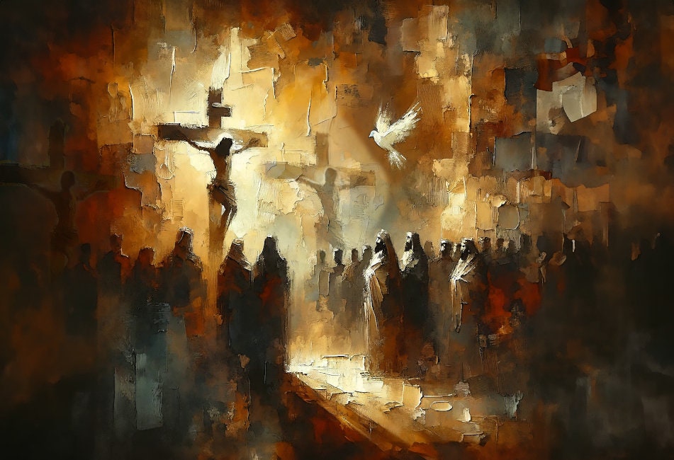 Christian Art: "golgotha." Printable Download Art of Jesus on the Cross Being Crucified. 10500 × ...