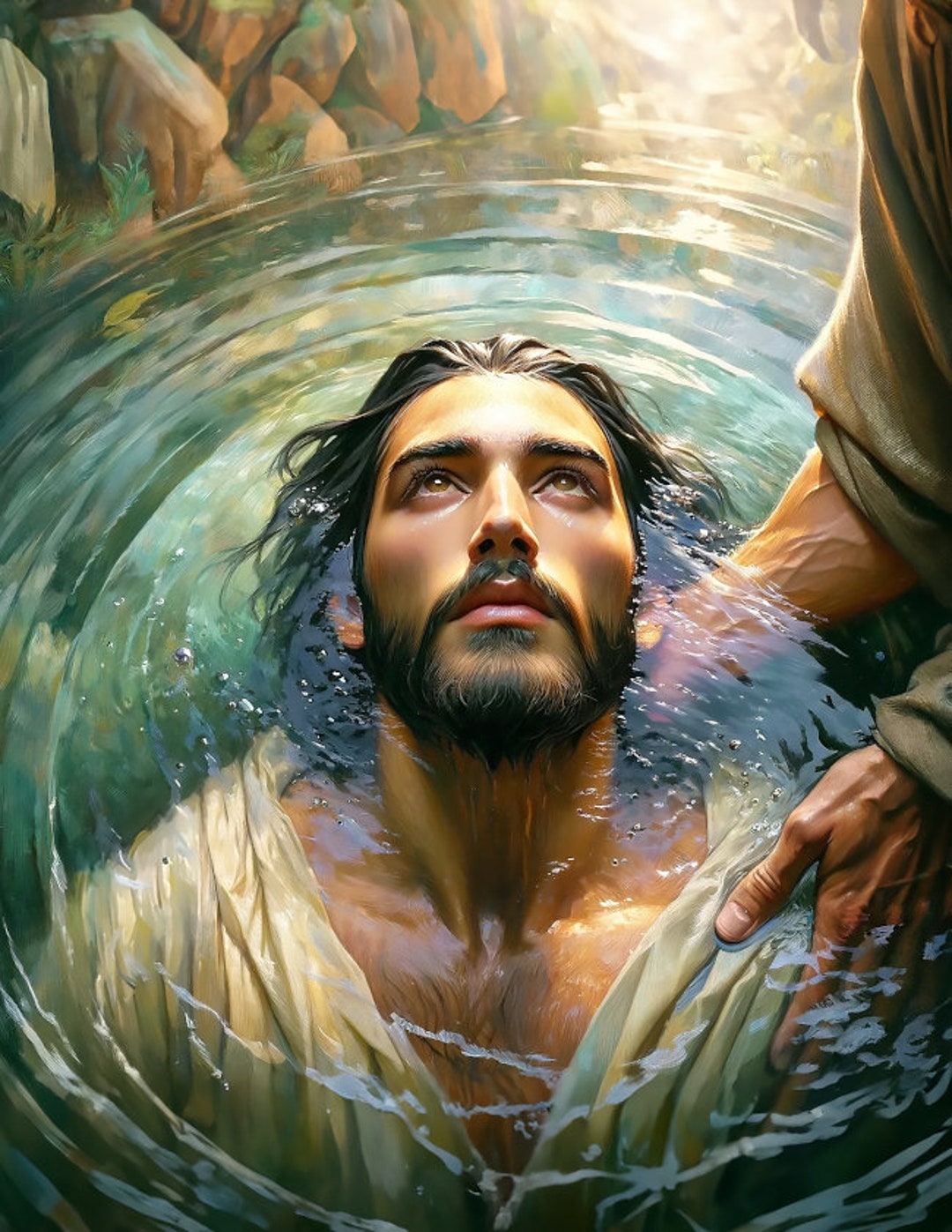 Christian Art: "born Again." Printable Download Art of the Baptism of ...