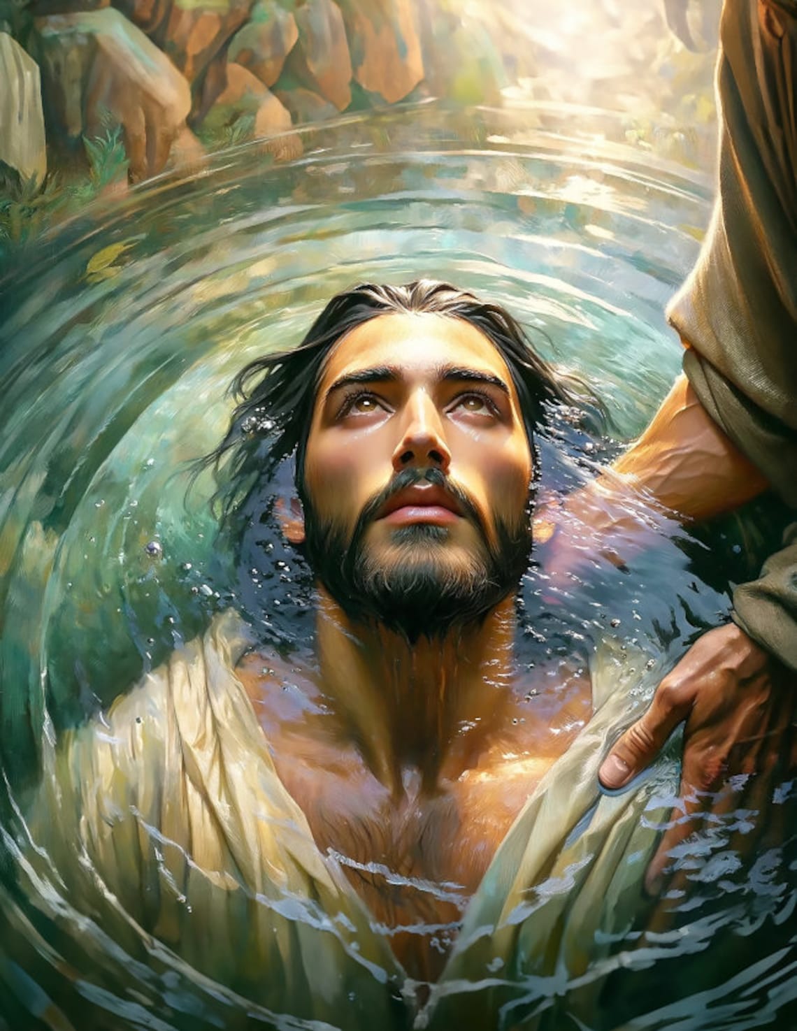 Christian Art: "born Again." Printable Download Art of the Baptism of ...
