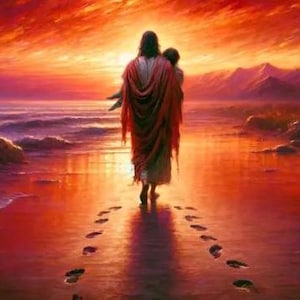 Christian Art: "footprints in the Sand" Printable Download Art. the ...