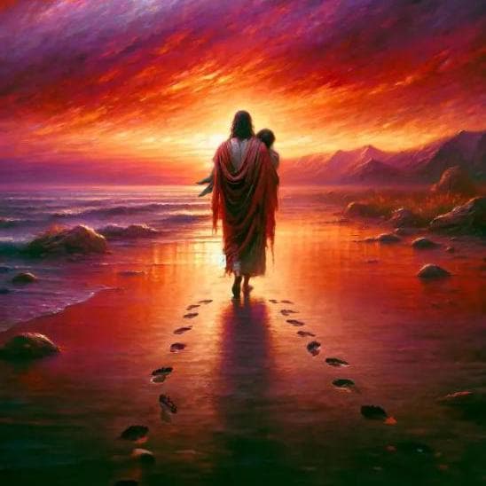 Christian Art: "footprints in the Sand" Printable Download Art. the ...