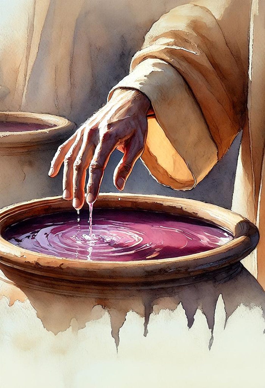 Christian Art: "water to Wine" Printable Download Wall Art of Jesus ...