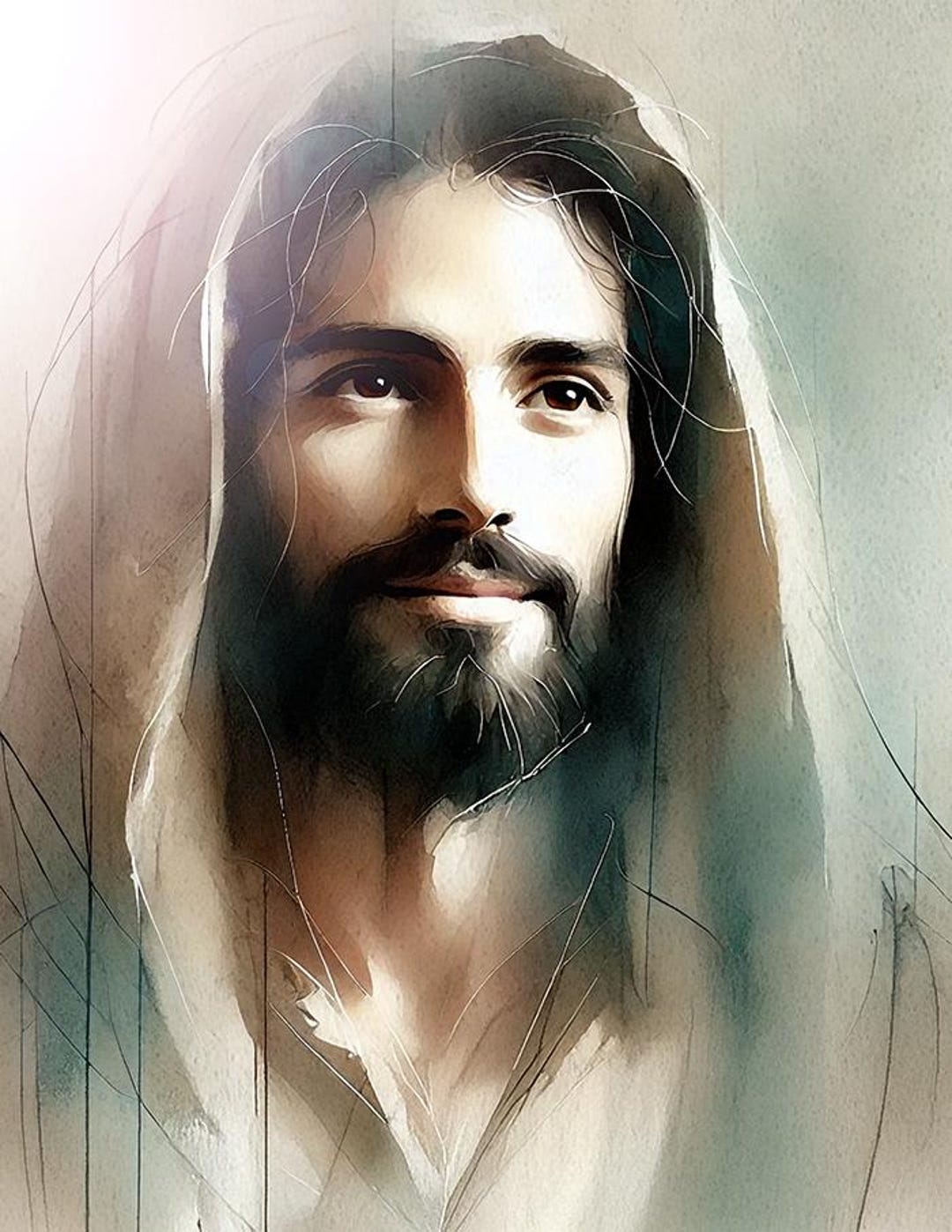 Christian Art: "light of Men" Printable Download Wall Art Portrait of ...