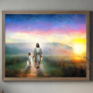 Christian Art: "walking With Jesus" Printable Download Wall Art of ...