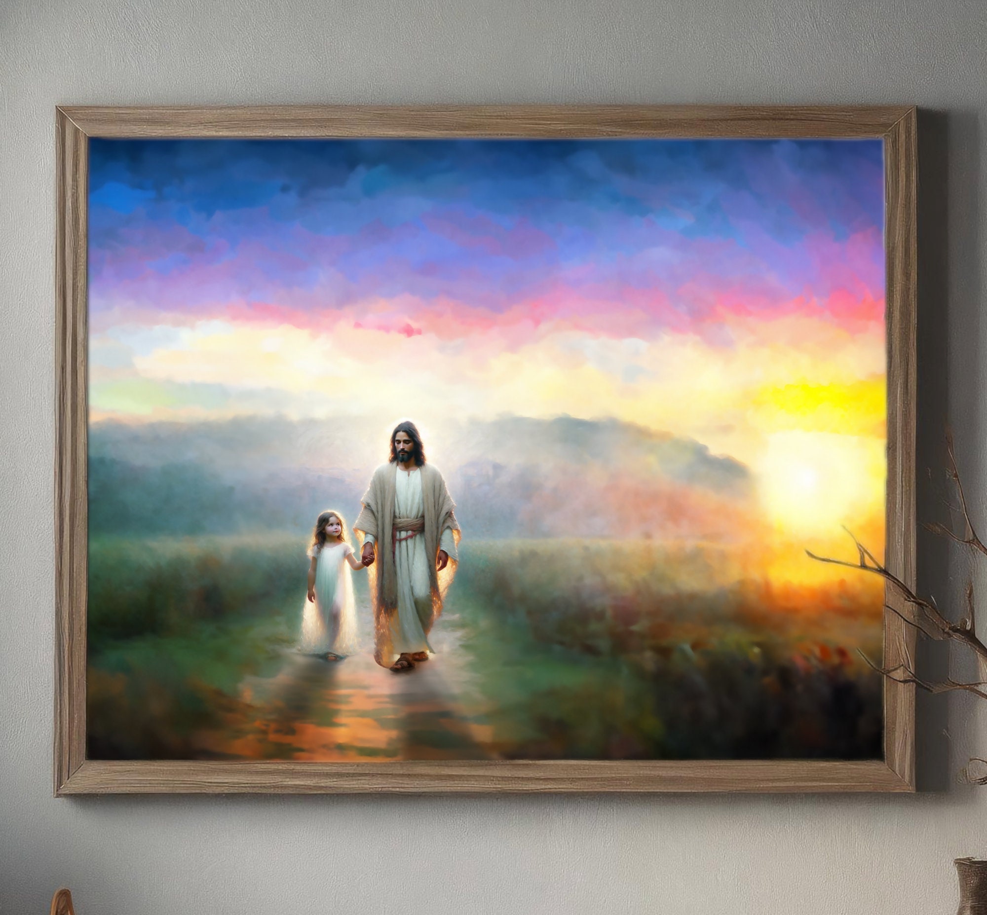 Christian Art: "walking With Jesus" Printable Download Wall Art of ...