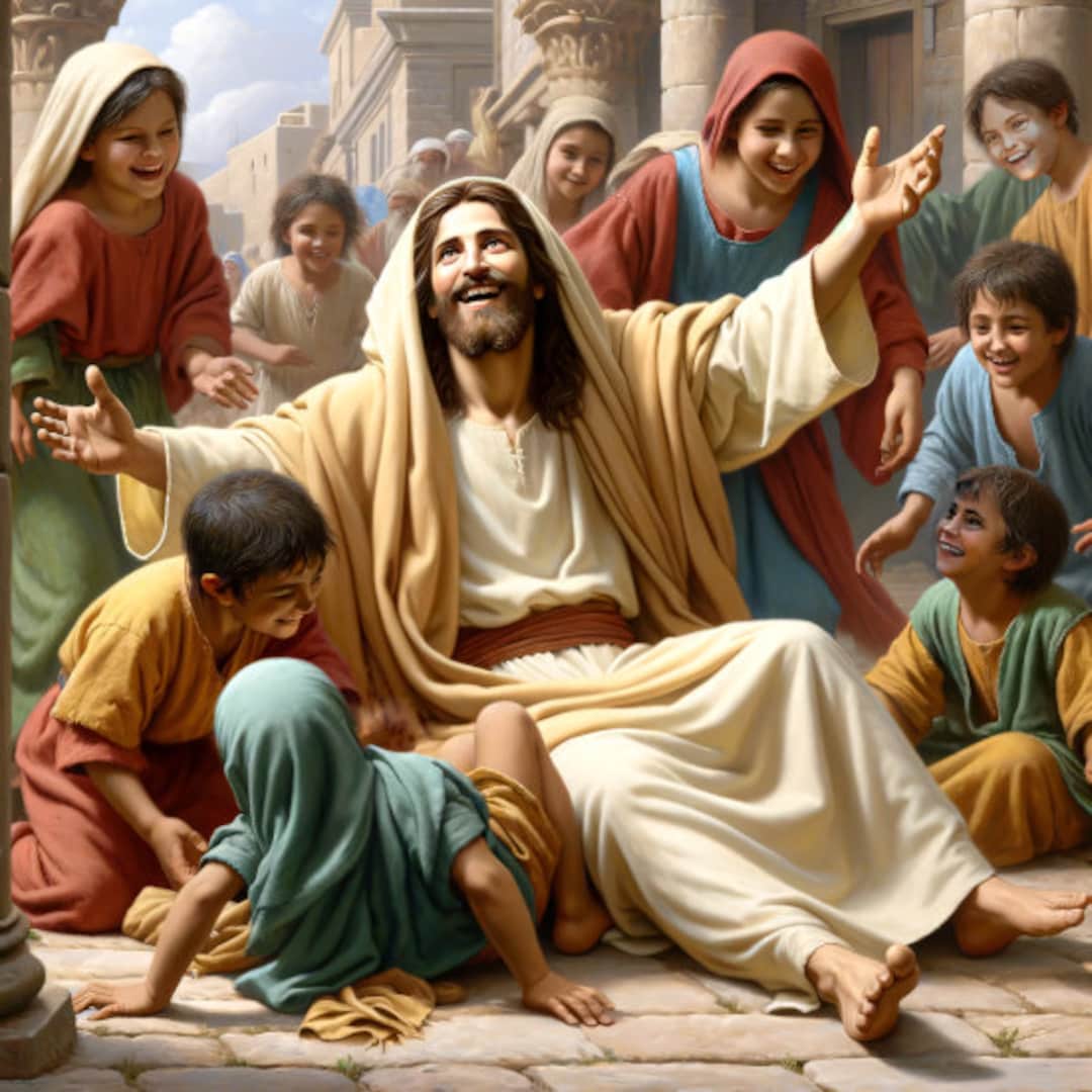 Christian Art: "suffer the Children" Printable Download Art of Jesus ...