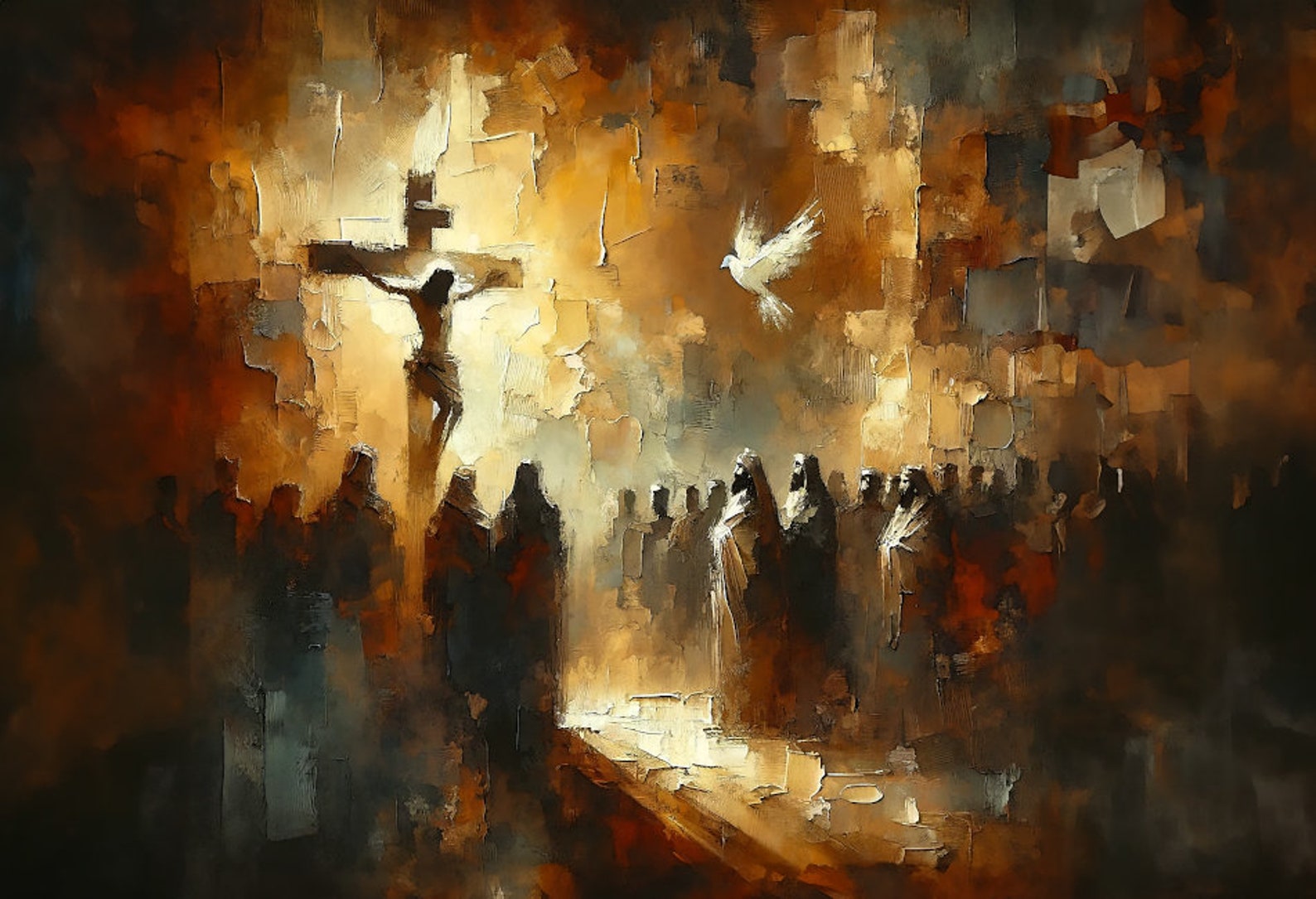 Christian Art: "golgotha." Printable Download Art of Jesus on the Cross Being Crucified. 10500 × ...