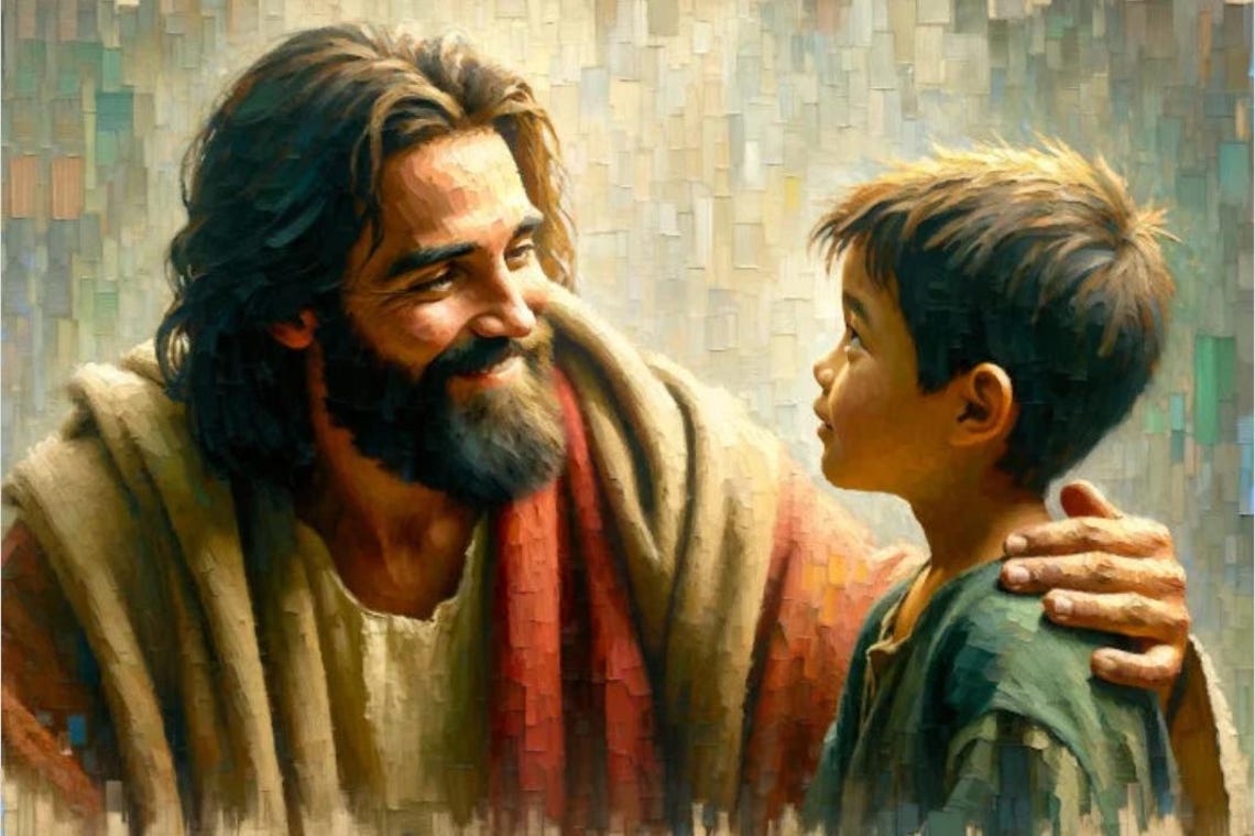Christian Art: "he Blessed Them" 02. Printable Download Art of Jesus ...