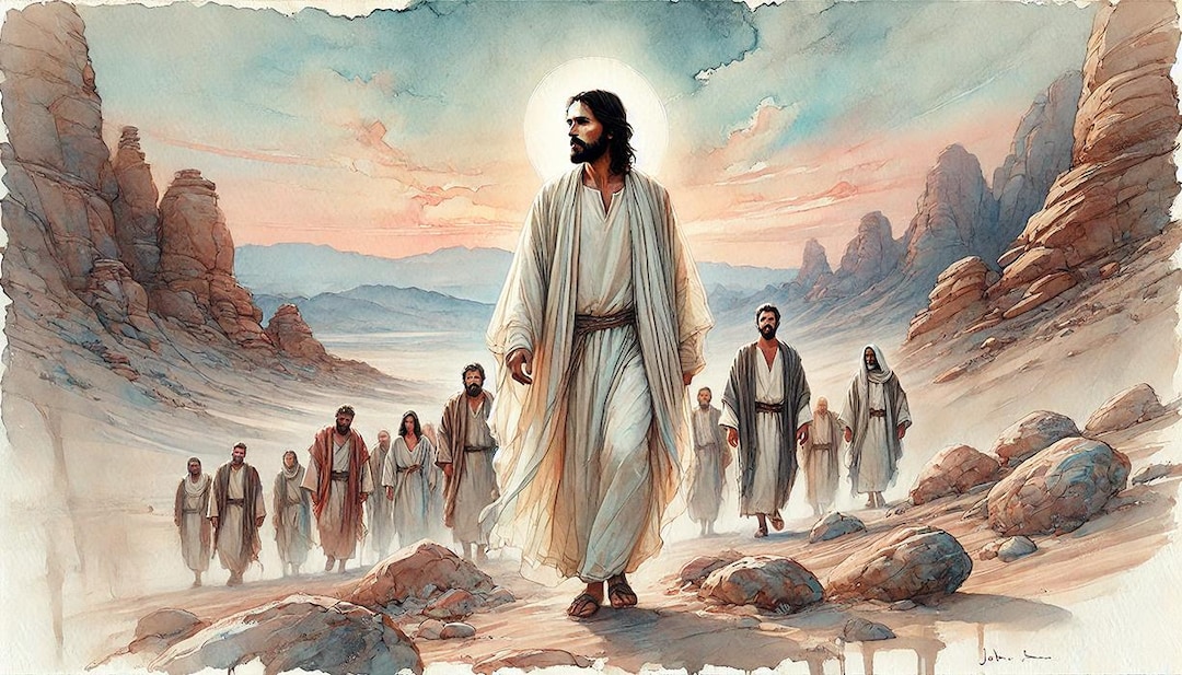 Christian Art: "jesus and His Followers." Printable Download Charcoal ...