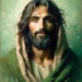 Jesus Portrait in Green, Printable Download, 5143 × 9000 - Etsy