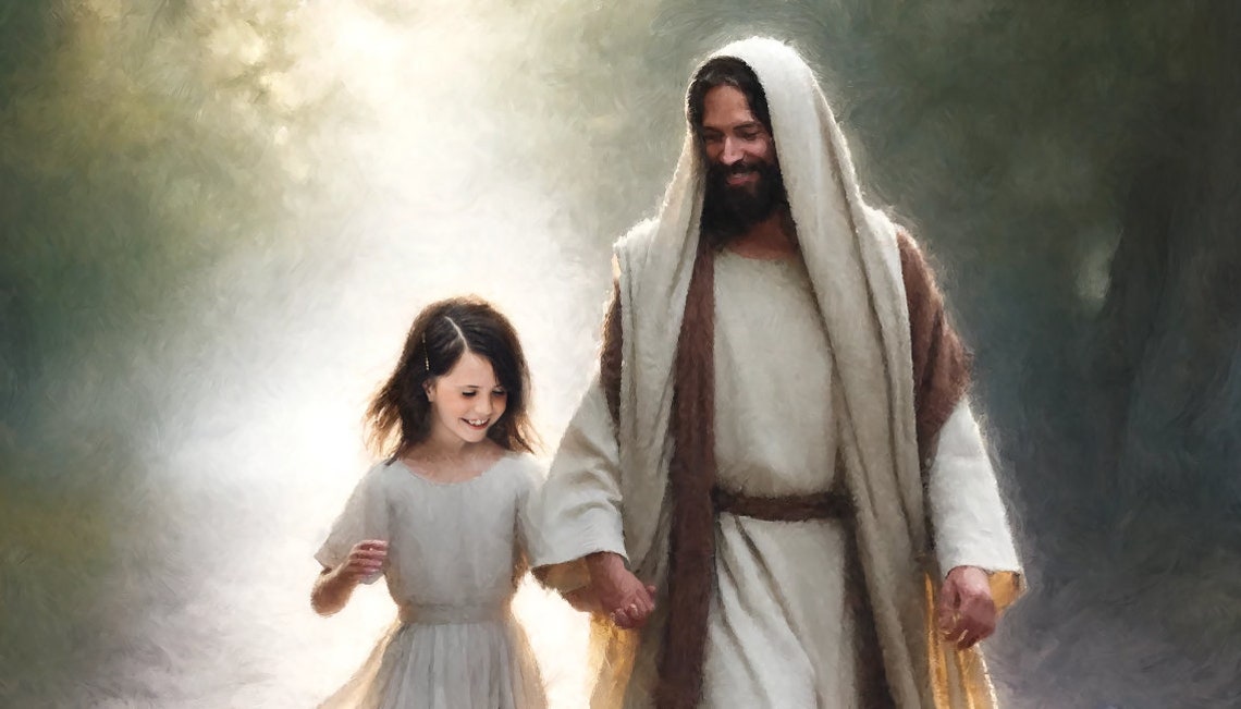 Christian Art: "walk With Jesus." Printable Download Art of Jesus ...