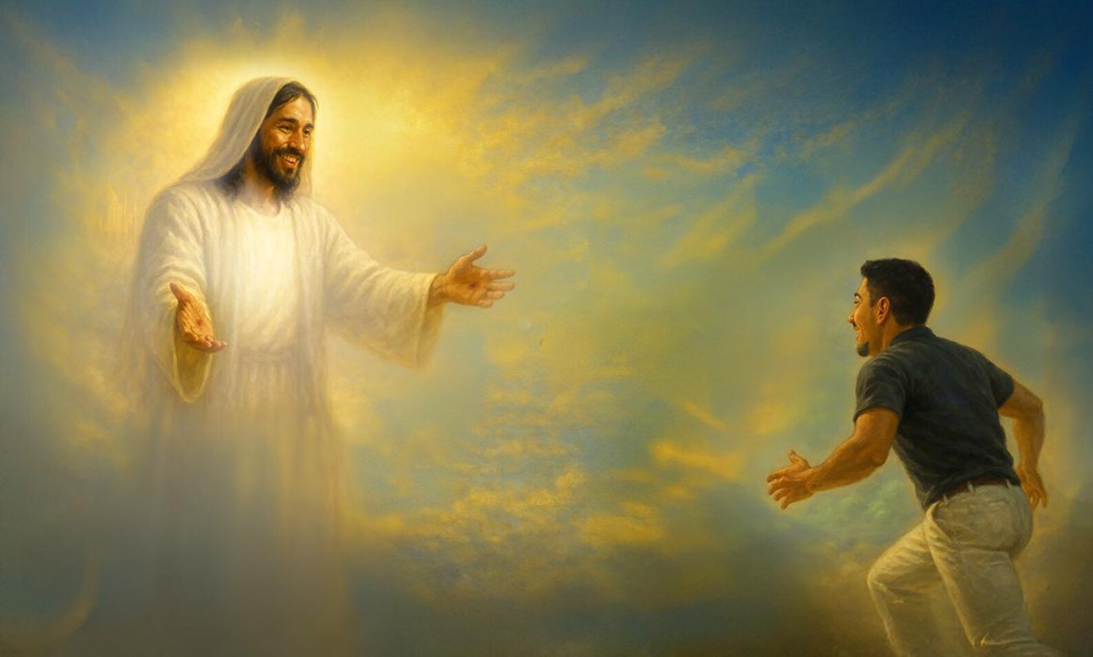 Christian Art: "safe Return." Printable, Digital Art of a Man Running ...