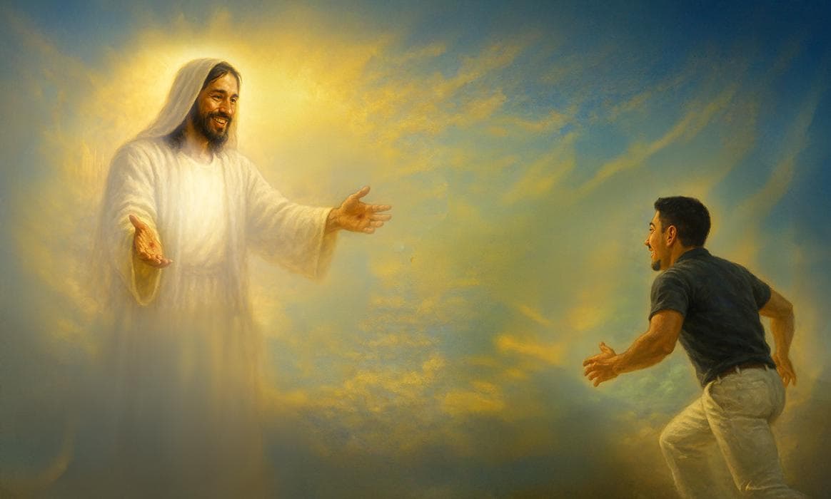 Christian Art: "safe Return." Printable, Digital Art of a Man Running ...