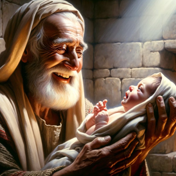 Christian Art: simeon's Peace. Printable, Digital Christmas Art of the ...