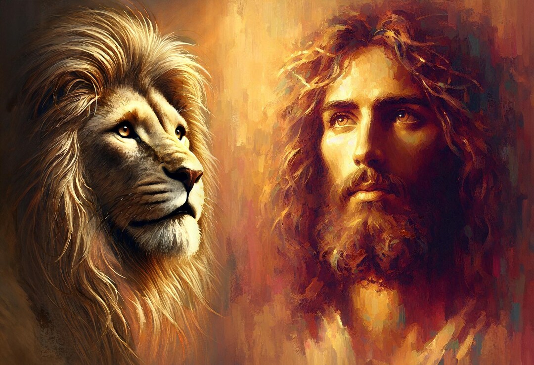 Christian Art: "the Lion of Judah" Printable, Jesus, Symbolically ...