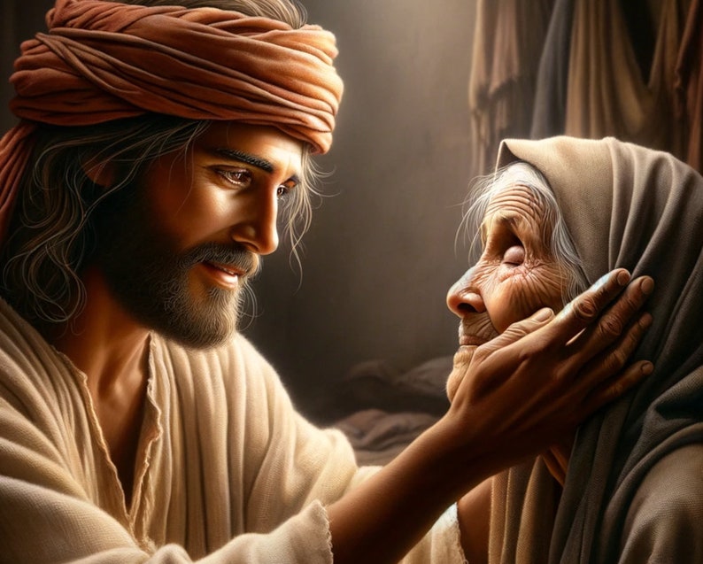 Christian Art: "for They Shall See God." Jesus Christ, Healing an Old ...