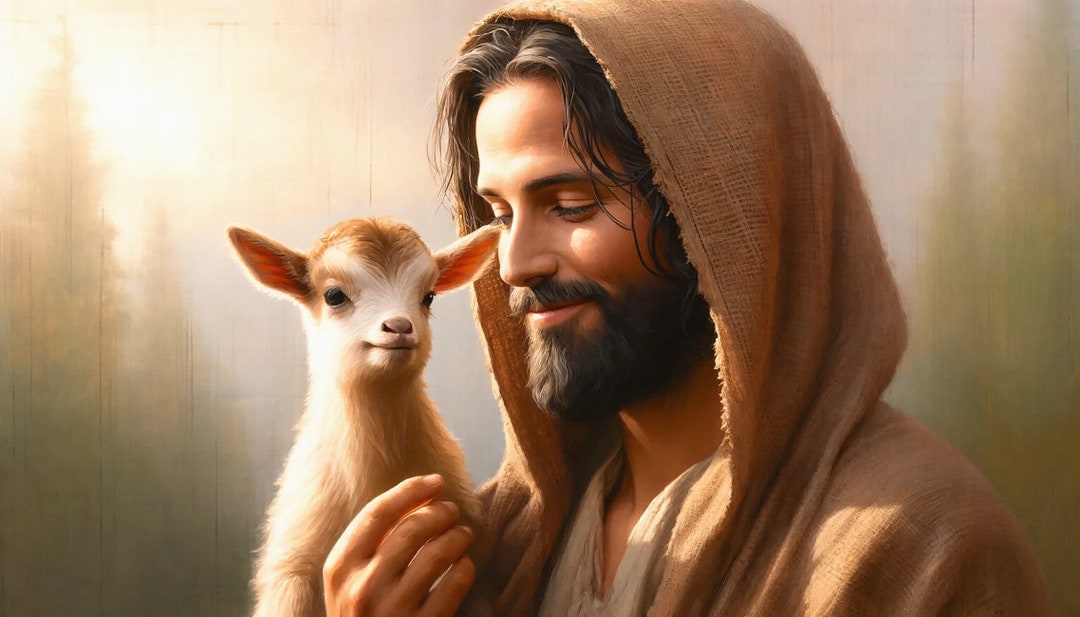 Christian Art: "scapegoat." Printable Download Art of Jesus With a ...
