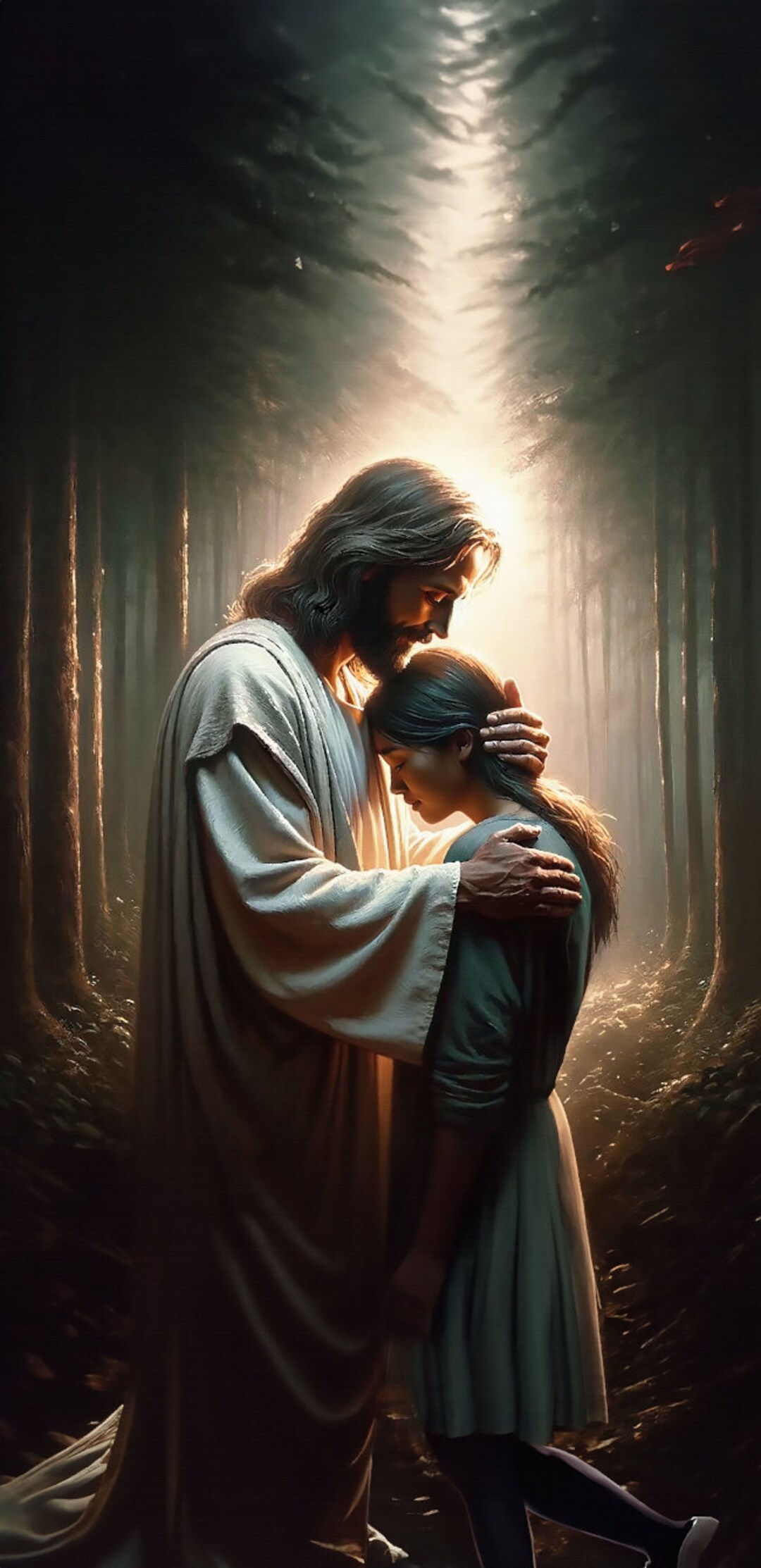Christian Art: "jesus Comforts a Young Woman." Digital Printable ...