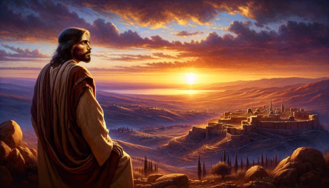 Christian Art: "jesus Over Jerusalem." Printable Download Art of a Poor ...