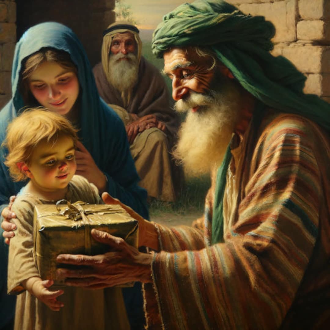 Christian Art: "they Gave Unto Him Gifts." Christmas Wall Art of a Wise ...