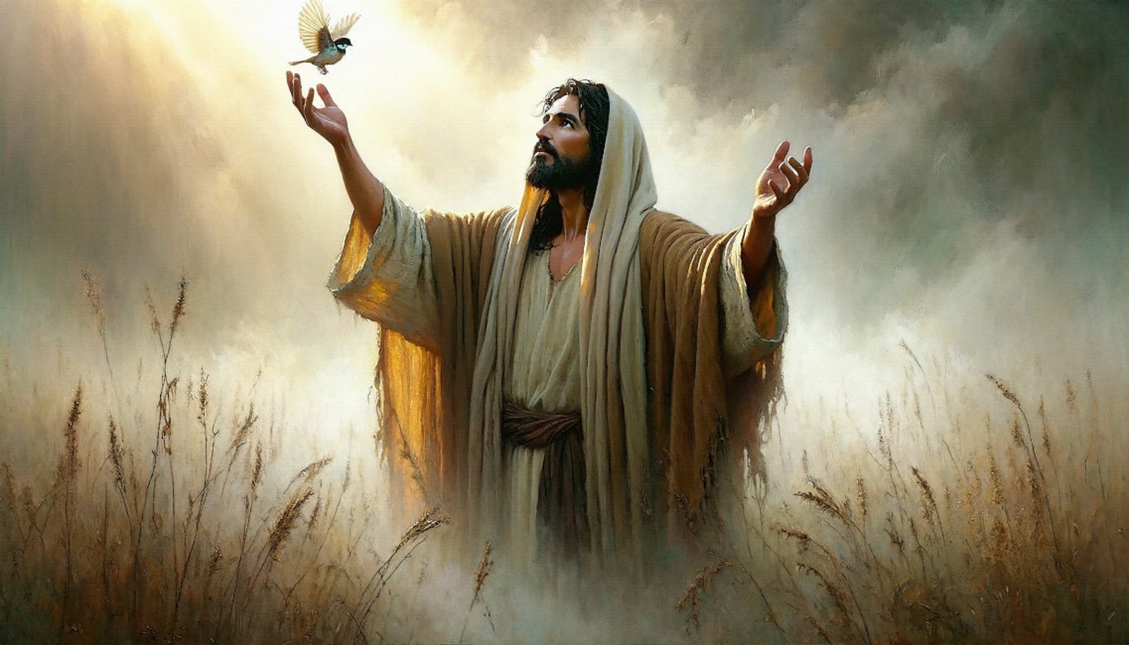 Christian Art: "healing the Sparrow." Printable, Downloadable Painting ...