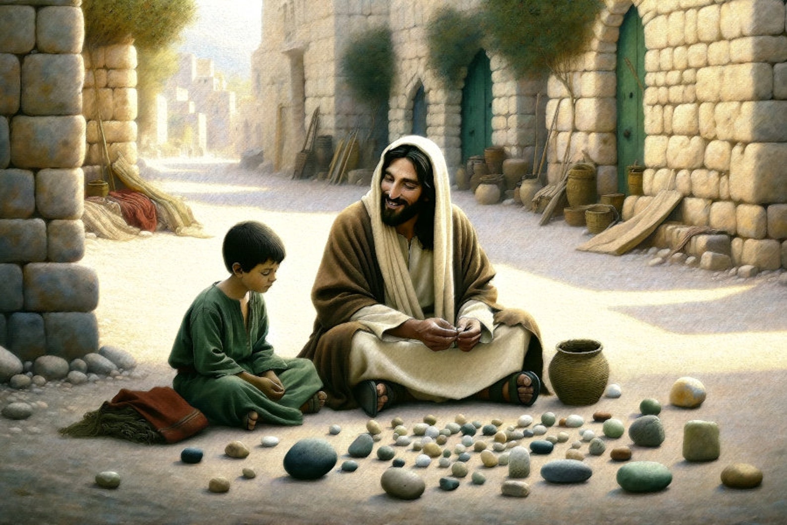 Christian Art: "jesus With Autistic Boy" Printable Download Art of ...