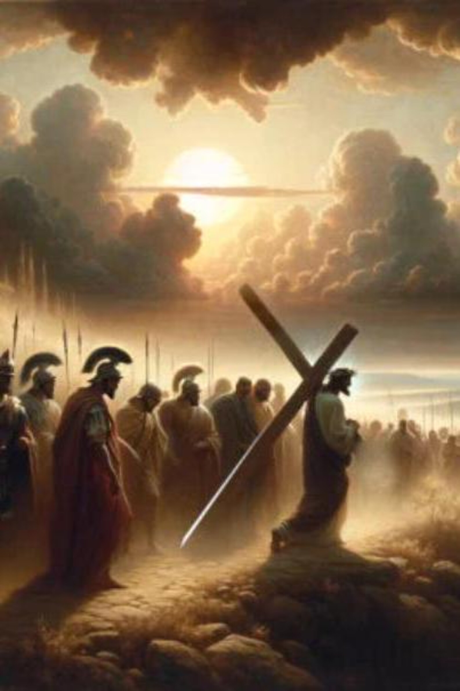 Christian Art: "carrying the Cross." Printable Download Art of Jesus ...