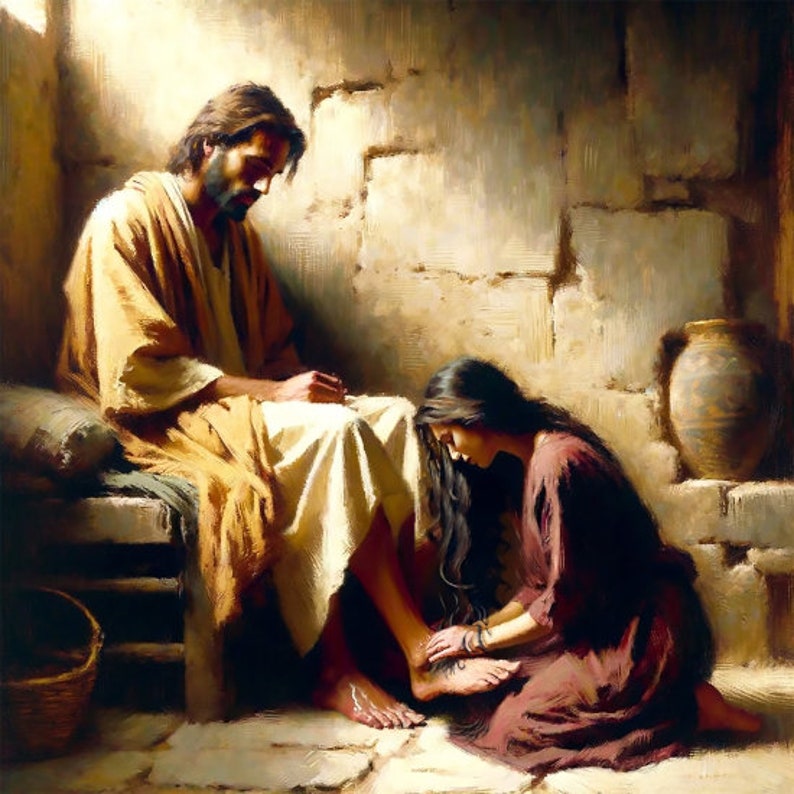 Christian Art: mary's Anointing. Christian Art of Mary Anointing Jesus ...