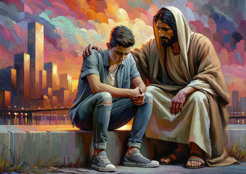Christian Art: "on the Curb" Printable Download Wall Art Painting of ...