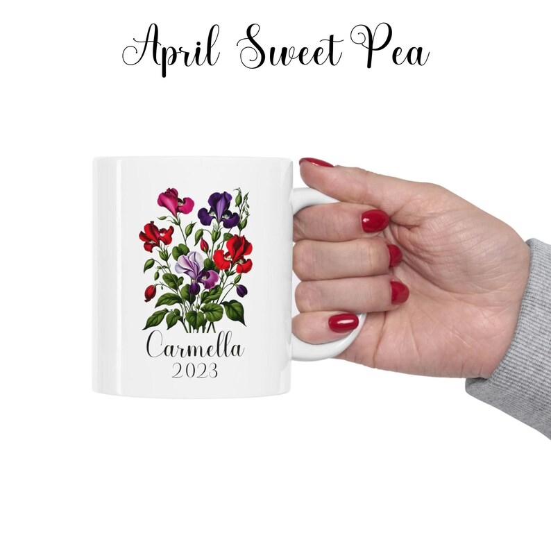 January Birth Month Flower Carnation Mug Personalized Mugs Etsy