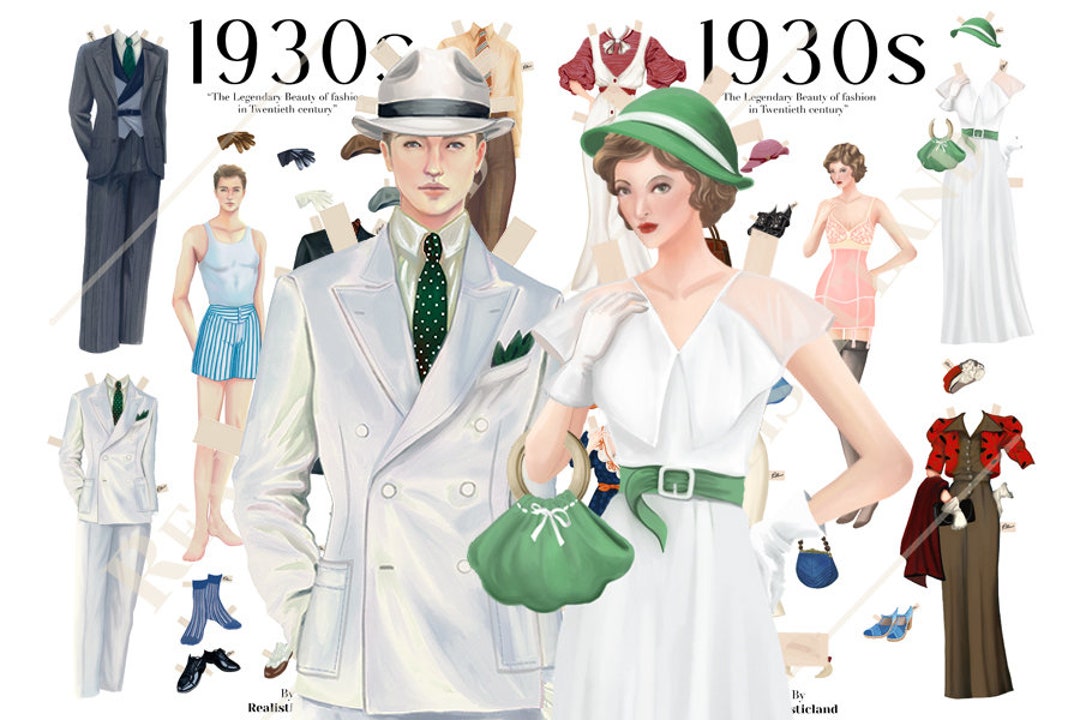 Paperdolls Gift 1930s Fashion by Realisticland,digital Download ...