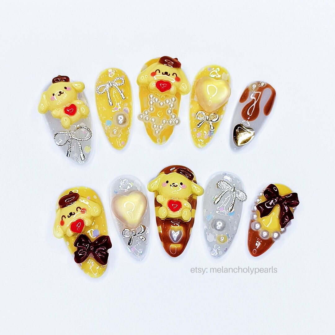 Pompompurin Sanrio Kawaii Lolita Pompurin Jirai Kei Gyaru Press on ...