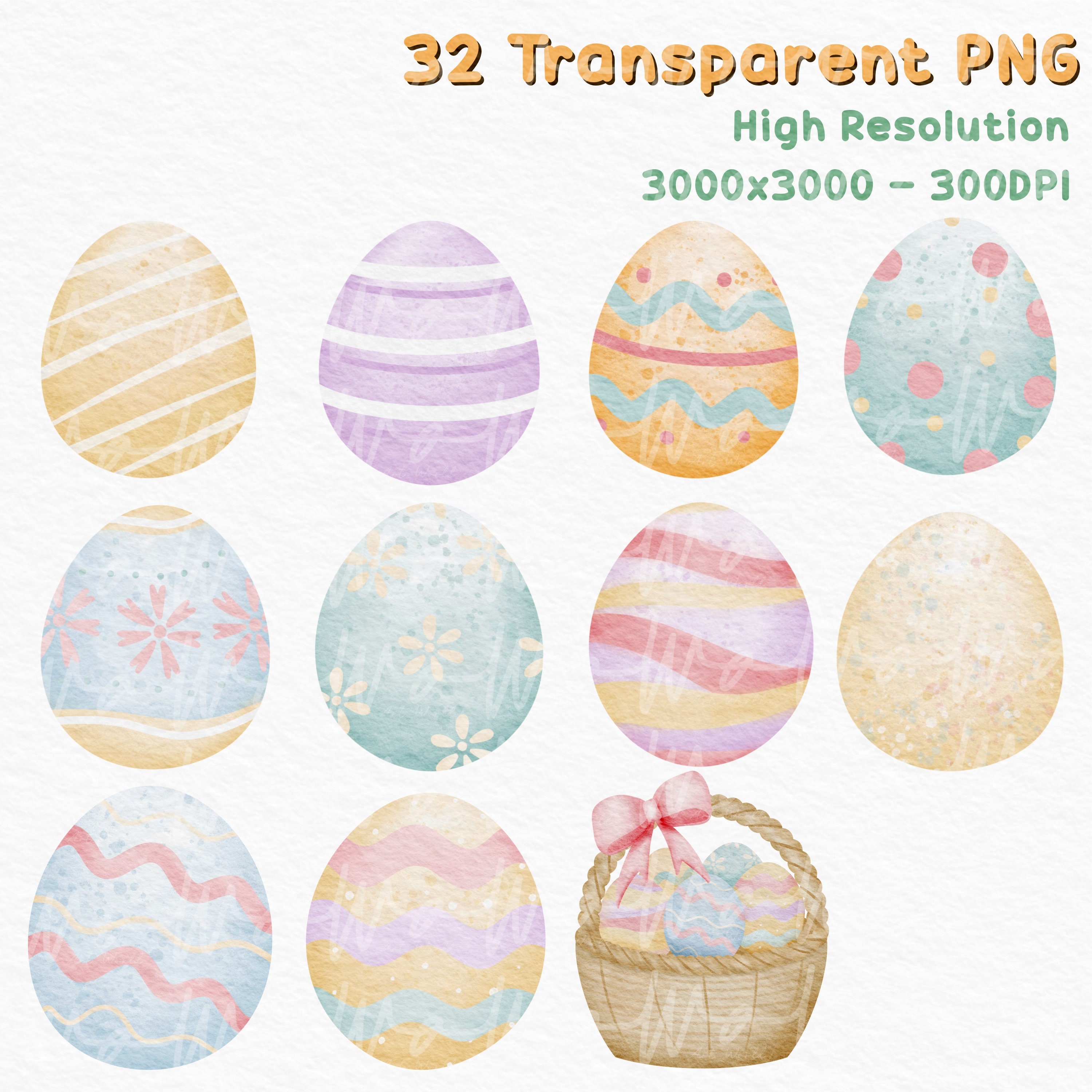 Happy Easter, Easter Clipart, Bunny Clipart, Easter Eggs, Festive ...