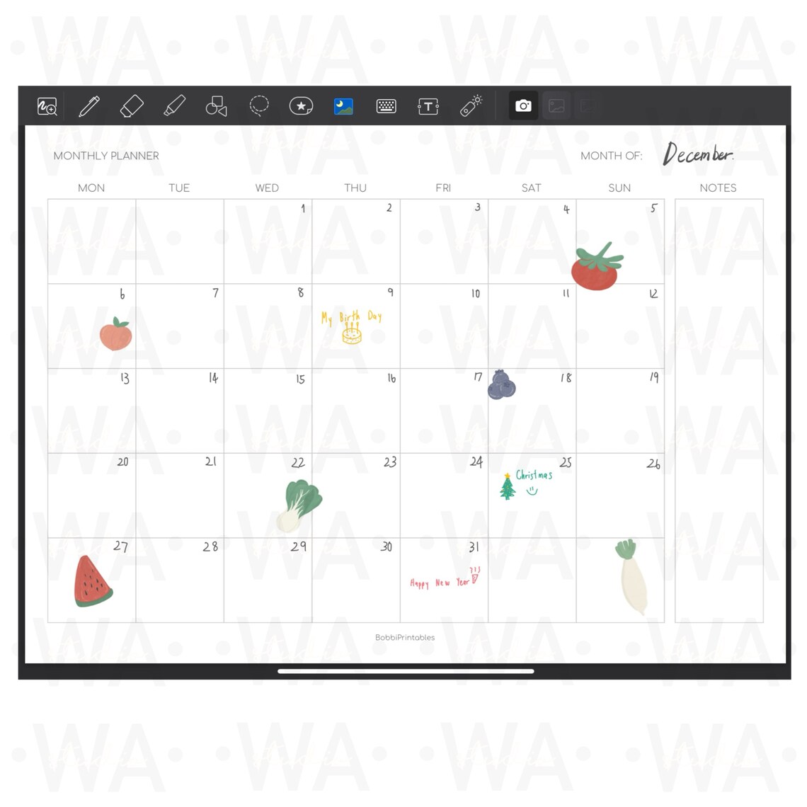 Digital Stickers Vegetable & Fruit Packs - Etsy