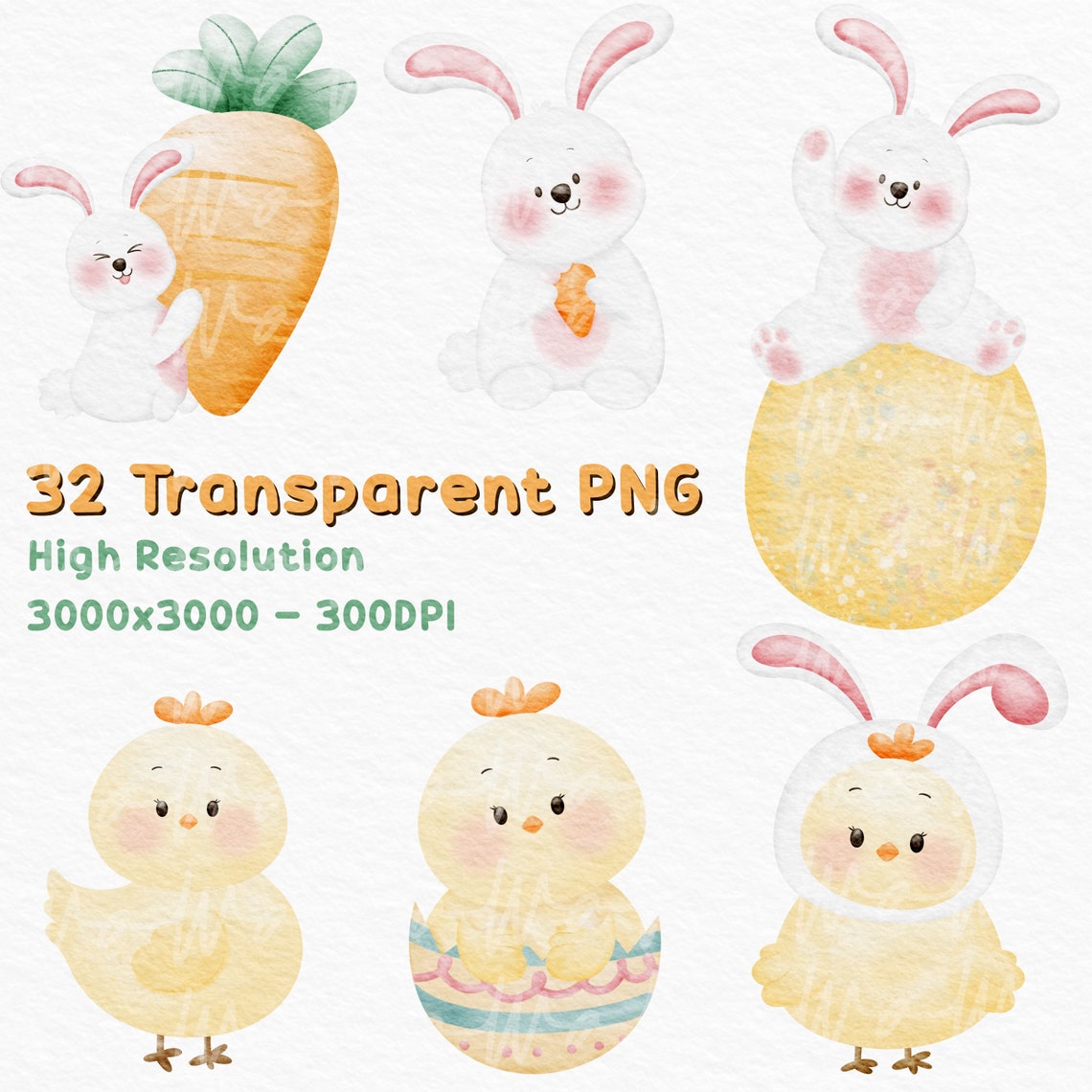 Happy Easter, Easter Clipart, Bunny Clipart, Easter Eggs, Festive ...